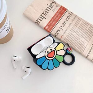 Kpurple Compatible with Airpods Pro Case, Sunflower Case for Apple Airpods Pro (2019), 3D Cute Cartoon Design Protective case for Airpods Pro Women (Flower)