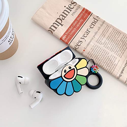 Kpurple Compatible with Airpods Pro Case, Sunflower Case for Apple Airpods Pro (2019), 3D Cute Cartoon Design Protective case for Airpods Pro Women (Flower)