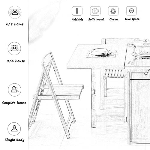 Folding table and chair-Small Household Storage Retractable 1.45m Dining Table and Dining Table, 4-6 People, Cherry Color