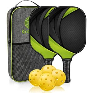 pickleball paddles grm by gonex , pickleball set of 2, usapa graphite pickleball racket, lightweight pickle balls equipment with 4 balls and portable carry bag