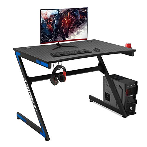 YIGOBUY Computer Desk Workstation Gaming PC Desk Home Office Student Table with Cup & Headphone Holder, Writing Table