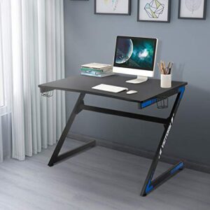 YIGOBUY Computer Desk Workstation Gaming PC Desk Home Office Student Table with Cup & Headphone Holder, Writing Table