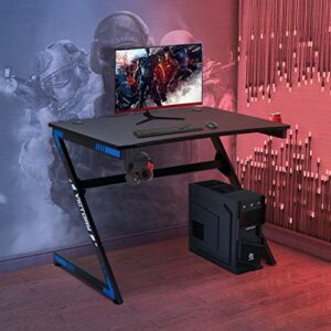 YIGOBUY Computer Desk Workstation Gaming PC Desk Home Office Student Table with Cup & Headphone Holder, Writing Table