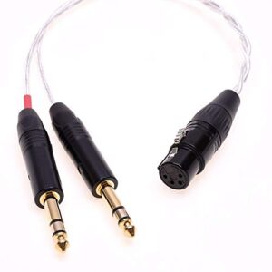 gagacocc diy 2x2 crystal silver plated shield cable for mytek brooklyn dac 2 1/4 6.35mm male to 4-pin xlr female balanced adapter