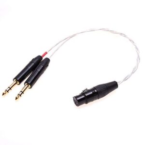 GAGACOCC DIY 2x2 Crystal Silver Plated Shield Cable for Mytek Brooklyn DAC 2 1/4 6.35mm Male to 4-pin XLR Female Balanced Adapter