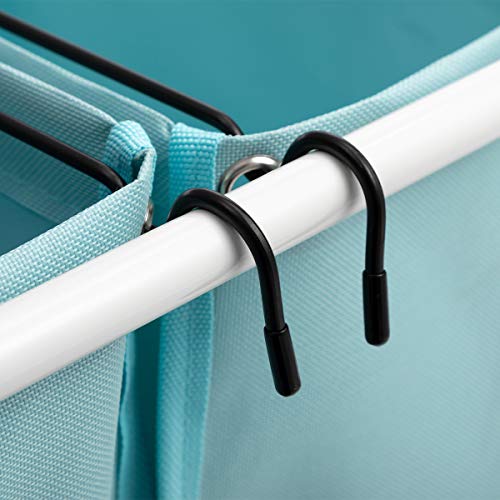 HollyHOME Laundry Sorter Cart with Foldable Ironing Board Rolling Heavy-Duty Laundry Hamper with Removable Bags Mobile Brake Caster Light Blue 29.5"W x 17.7"D x 29.5"H