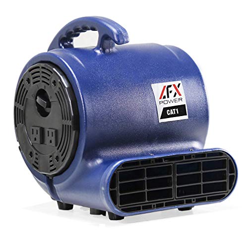 AFX POWER CAT 1 Air Mover Blower Carpet Dryer Floor Fan, for Restoration and Janitorial Use, to Clean and Dry Water Spills, Leaks or Floods (1/5 HP)