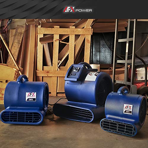 AFX POWER CAT 1 Air Mover Blower Carpet Dryer Floor Fan, for Restoration and Janitorial Use, to Clean and Dry Water Spills, Leaks or Floods (1/5 HP)