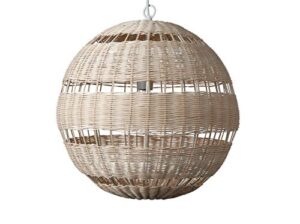 globe electric 61015 1-light pendant, natural woven twine, designer white cloth cord, bulb included