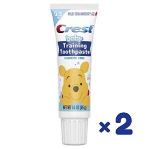 Crest & Oral-B Baby Toothbrush and Toothpaste Training Kit for Infant and Toddler Age 0-3, Fluoride-Free, (2) Gel Toothpastes 1.6 oz ea. + (4) Toothbrushes, Disney's Winnie the Pooh