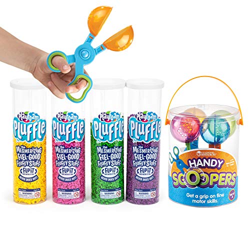 Learning Resources/Educational Insights Fine Motor Sensory Bin 8-Pack - 4 Playfoam Pluffle & 4 Handy Scoopers