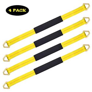 Stay There 4 Pack 36" Long Axle Tie Down Straps by Stay There, Alex Straps with D-Ring and Protective Sleeve 10,000 Pound Capacity