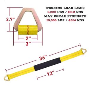 Stay There 4 Pack 36" Long Axle Tie Down Straps by Stay There, Alex Straps with D-Ring and Protective Sleeve 10,000 Pound Capacity