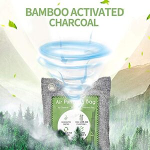 12 Pack Bamboo Charcoal Air Purifying Bag, Activated Charcoal Bags Odor Absorber, Moisture Absorber, Natural Car Air Freshener, Shoe Deodorizer, Odor Eliminators For Home, Pet, Closet (6x50g, 6x150g)