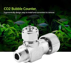 Fish Tank CO2 Needle Check Valve Stainless Steel Aquarium CO2 Regulator CO2 Generator Needle Valve Aquarium CO2 Bubble Counter (01#)