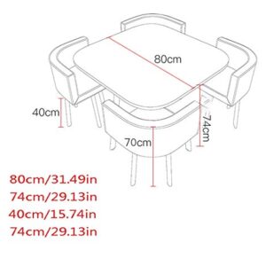 Kitchen Breakfast Bar Table and Chair Set, Dining Round Table Soft Backrest Seat Modern Style Furniture Coffee Kitchen Living Room Milk Tea Shop Fast-Food Shop Western Restaurant