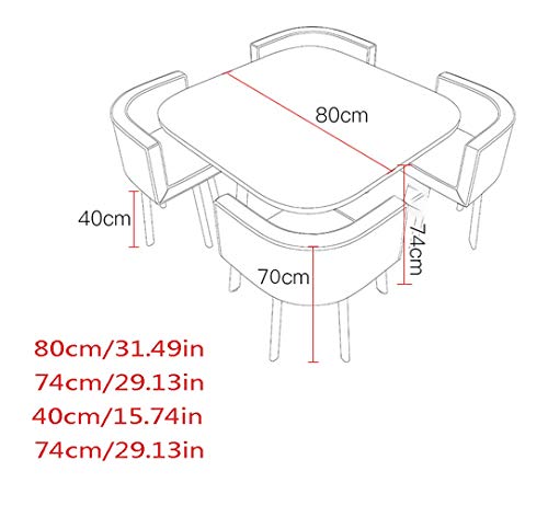 Kitchen Breakfast Bar Table and Chair Set, Dining Round Table Soft Backrest Seat Modern Style Furniture Coffee Kitchen Living Room Milk Tea Shop Fast-Food Shop Western Restaurant