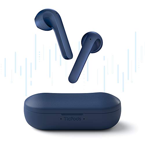 TicPods 2 Pro True Wireless Earbuds TWS Earbud Bluetooth 5.0 Earphones with Dual-Mic Semi-in-Ear Voice Assistant Head Gesture Touch Controls Quick-Commands IPX4 Waterproof 20H Battery, Navy