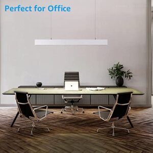 LEONLITE 4FT LED Linear Light Linkable, Anti Glare Office Lighting, 5460lm 0-10V Dimmable Architectural Suspended Lighting Fixture, 100-277V UL Listed, 42W 4000K Cool White, White, Pack of 2