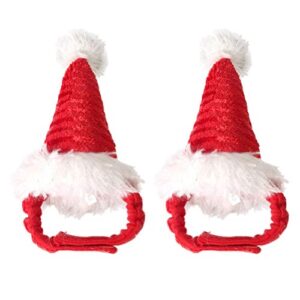 popetpop guinea pig costume - kitten christmas hat pet christmas hat santa claus cap head accessories for rabbit hamster bunny rat kitten small animals 2pcs