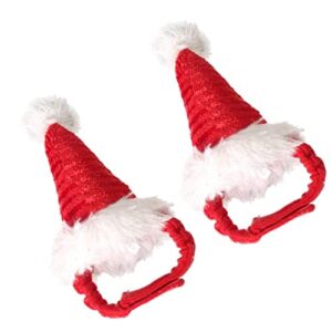 POPETPOP Guinea Pig Costume - Kitten Christmas Hat Pet Christmas Hat Santa Claus Cap Head Accessories for Rabbit Hamster Bunny Rat Kitten Small Animals 2pcs