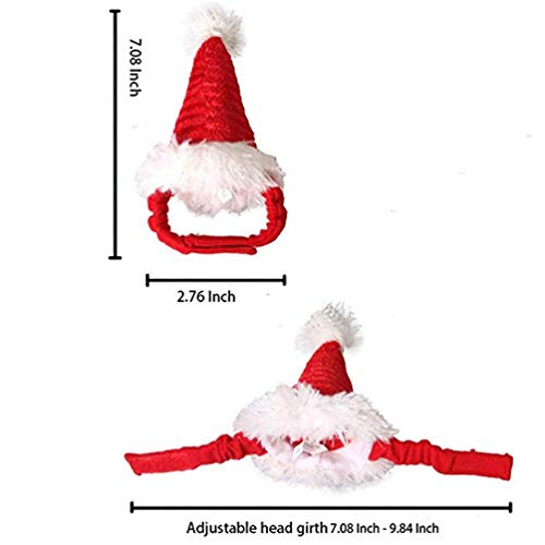 POPETPOP Guinea Pig Costume - Kitten Christmas Hat Pet Christmas Hat Santa Claus Cap Head Accessories for Rabbit Hamster Bunny Rat Kitten Small Animals 2pcs