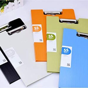 4 sets of foldable clipboards, binders, sturdy PC hard plastic materials, 12.4 inches * 9.1 inches * 0.5 inches, easy to carry, widely used in office, school, business travel.