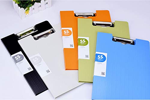 4 sets of foldable clipboards, binders, sturdy PC hard plastic materials, 12.4 inches * 9.1 inches * 0.5 inches, easy to carry, widely used in office, school, business travel.