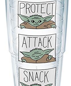 Tervis Star Wars - The Mandalorian Protect Attack Snack Made in USA Double Walled Insulated Tumbler Travel Cup Keeps Drinks Cold & Hot, 24oz, Classic