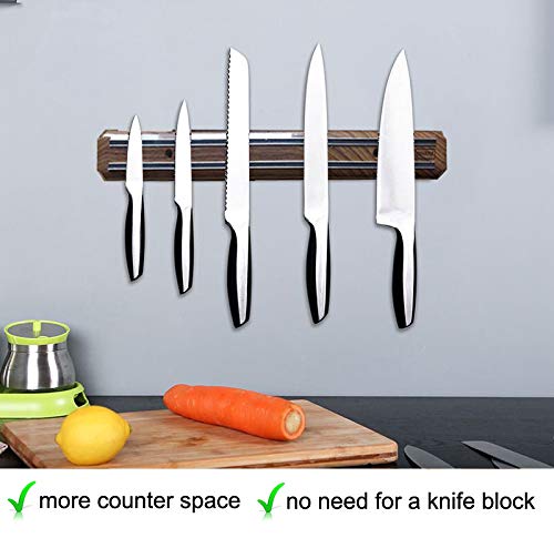 Magnetic Knife Strip Holder Rack Tool Bar Magnet 15 Inch Multipurpose Magnetic Knife Rack Strong Powerful Kitchen Storage Display Organizer Easy Install Secure Safe Laundry Garage Workshop Shed