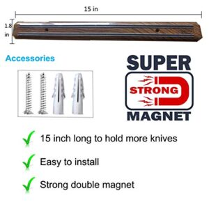 Magnetic Knife Strip Holder Rack Tool Bar Magnet 15 Inch Multipurpose Magnetic Knife Rack Strong Powerful Kitchen Storage Display Organizer Easy Install Secure Safe Laundry Garage Workshop Shed