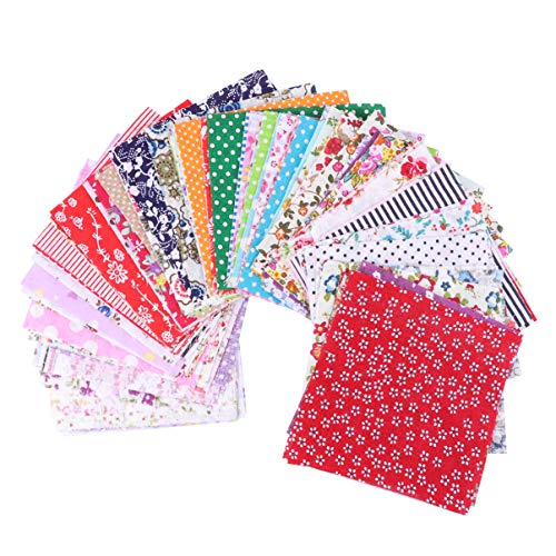 Healifty 100pcs Fabric Squares Sheets Cotton Patchwork Craft DIY Sewing Scrapbooking Quilting 10x10cm