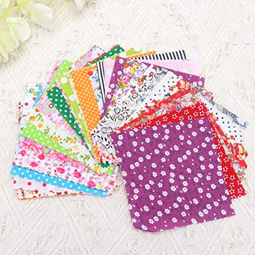 Healifty 100pcs Fabric Squares Sheets Cotton Patchwork Craft DIY Sewing Scrapbooking Quilting 10x10cm