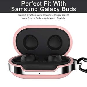 HALLEAST Galaxy Buds Case Cover, TPU Hard Protective Earbuds Case for 2019 Samsung Galaxy Buds & 2020 Galaxy Buds + Plus for Girl (Support Wireless Charging), Cute Pink