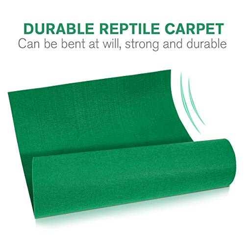 POPETPOP Reptile Carpet Mat - Reptiles Bedding Fiber Mat Substrate Terrarium Liner for Lizards Snakes Tortoise Rabbit Bearded Dragon Accessories - Green