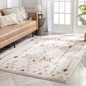 Well Woven Halley Beige Multicolor Tribal Diamond Pattern (5'3" x 7'3") Area Rug