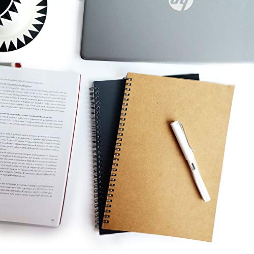 Spiral Notebook, 2 Pack Spiral Journal, Sketchpad of Thick Pure White Paper, 10" X7” (Khaki, Blank)