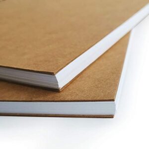 Spiral Notebook, 2 Pack Spiral Journal, Sketchpad of Thick Pure White Paper, 10" X7” (Khaki, Blank)