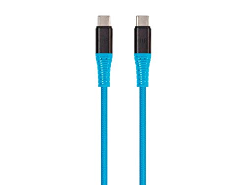 Monoprice Durable USB 2.0 Type-C Charge and Sync Kevlar Reinforced Nylon-Braid Cable - 3 Feet - Blue | 5A/100W, Aluminum Connectors - AtlasFlex Series