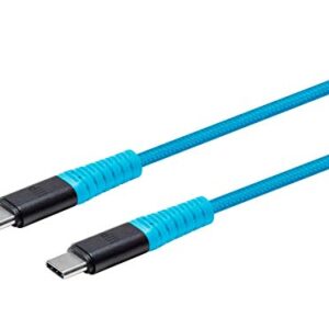 Monoprice Durable USB 2.0 Type-C Charge and Sync Kevlar Reinforced Nylon-Braid Cable - 3 Feet - Blue | 5A/100W, Aluminum Connectors - AtlasFlex Series