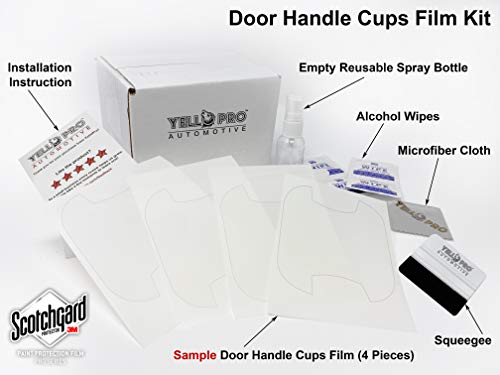 YelloPro Custom Fit Door Handle Cup 3M Scotchgard Anti Scratch Clear Bra Paint Protector Film Cover Self Healing PPF Guard Kit for 2018 2019 2020 Honda Accord LX, Sport, EX, EX-L, Touring, Sedan