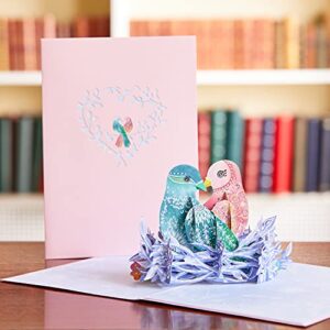 Lovepop Love Birds Pop Up Card, 5x7-3D Greeting Card, Pop Up Cards for Mom, Anniversary Card for Wife, Love Card, Thinking of You