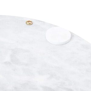 Round Marble Tray for Vanity with Handles, Geode Tray, Elegant White Marble and Gold Serving Board for Kitchen, Home Decor, Centerpiece Display (10.7x10.7x0.4 in)