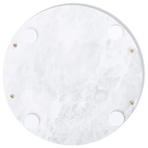 Round Marble Tray for Vanity with Handles, Geode Tray, Elegant White Marble and Gold Serving Board for Kitchen, Home Decor, Centerpiece Display (10.7x10.7x0.4 in)