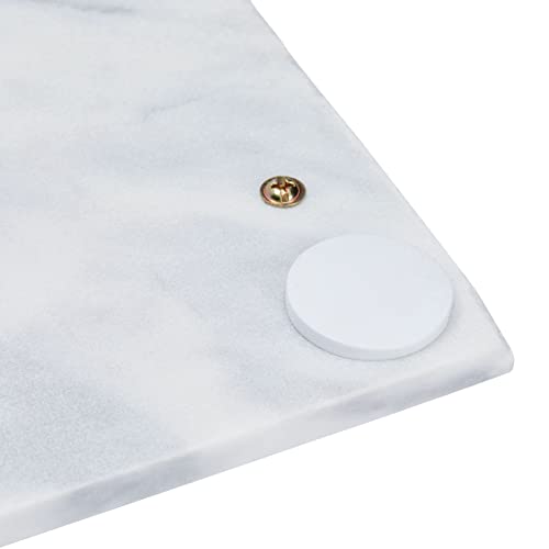 Marble Serving Tray with Gold Handles for Coffee Table, Kitchen (Rectangle, 15x7.5 in)