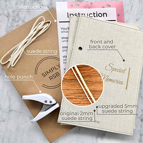 SIMPLY RSB Greeting Card Organizer Kit, Premium Vegan Leather, Transform Your Greeting Cards into a Forever Greeting Card Binder, Greeting Card Book, Greeting Card Holder and Greeting Card Keeper (Special Memories, With Hole Punch)