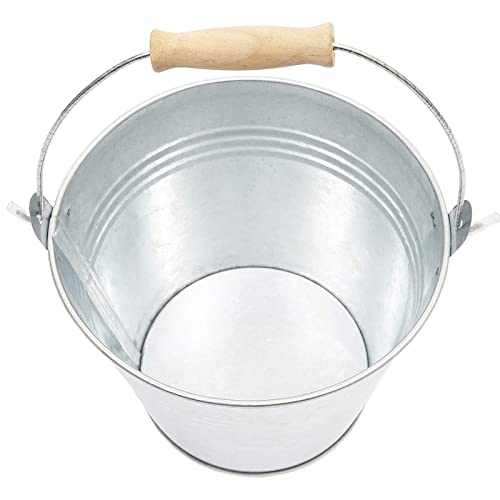 Six Galvanized Metal Buckets with Wooden Handles for Parties, Home Projects, and More (4.5 in; not to be Used as Water Buckets)