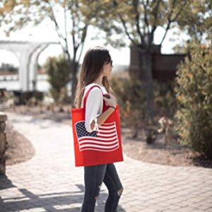 Bulk 24 Pack Patriotic Flag Reuseable Shopping Bag Tote Asst