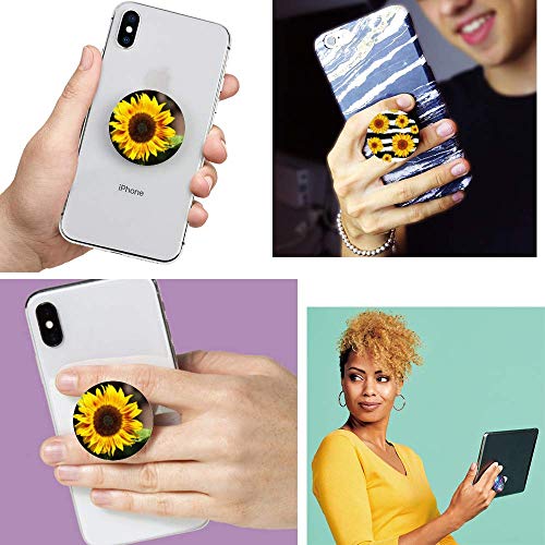 (3 Pack) Mobile Phone Ring Holder Finger Grip,Sunflowers Cell Phone Stand Collapsible Kickstand Compatible with All Smartphone