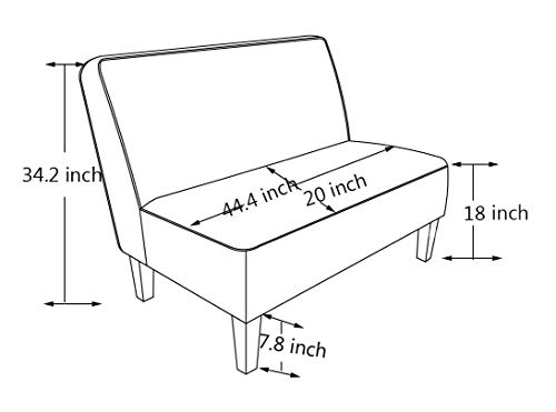 HAOBO Home ANNJOE Cushioned Linen Loveseat Settee Upholstered Sofa Backrest Couch Banquette Bench for Dining Room Living Room Bedroom Funiture